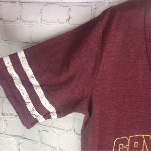 Tops | Harry Potter Gryffindor Varsity Stripe Sleeve Burgundy Tee Shirt ...